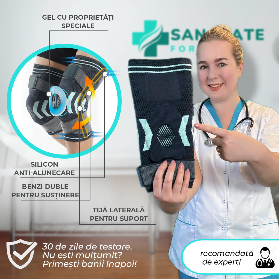 Genunchiera Forte cu Compresie 3 in 1 – Sanatate Forte